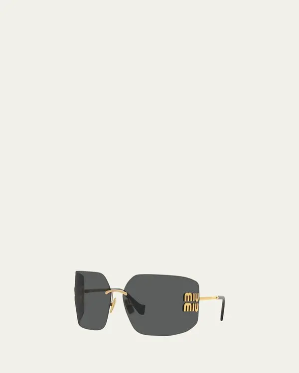 Miu Miu Mu 54ys 80 Rimless Sunglasses - Dark Grey