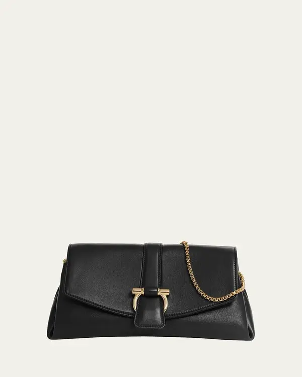 FERRAGAMO F-show Small Flap Shoulder Bag - Nero