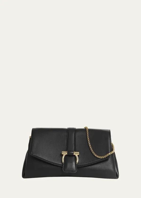 FERRAGAMO F-show Small Flap Shoulder Bag - Nero
