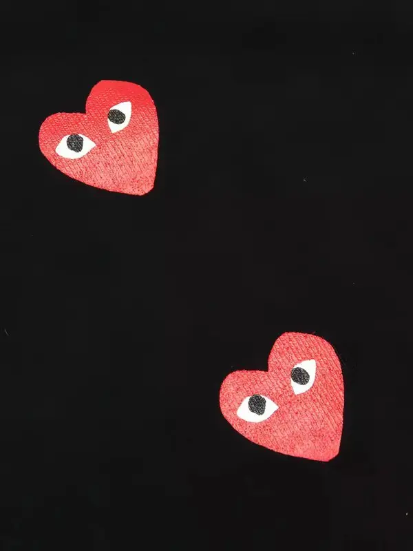 Play Comme Des Garcon Heart Detail Long Sleeve Sweater - Black