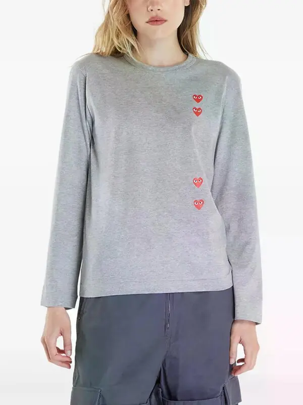 Play Comme Des Garcon Heart-print T-shirt - Grey