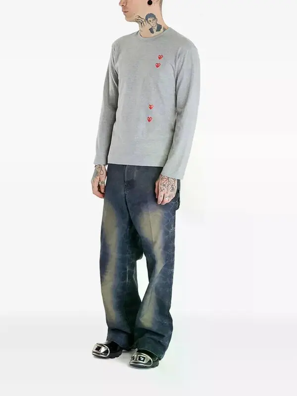 Play Comme Des Garcon Heart-print T-shirt - Grey