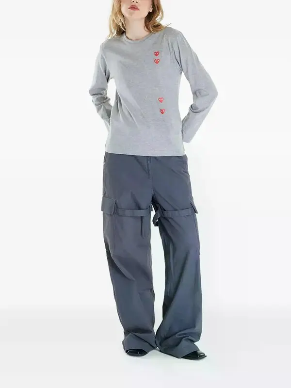 Play Comme Des Garcon Heart-print T-shirt - Grey