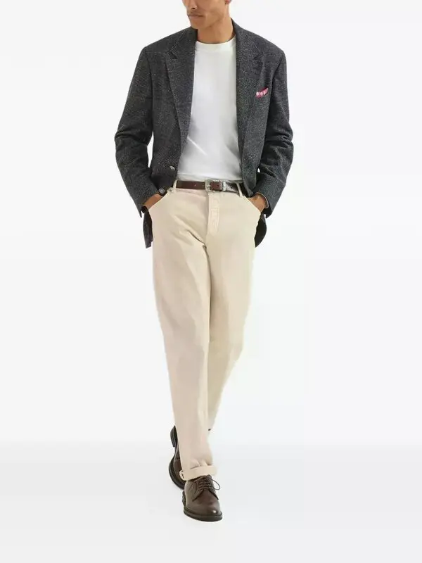 Brunello Cucinelli Logo-embroidered Jeans - Neutrals