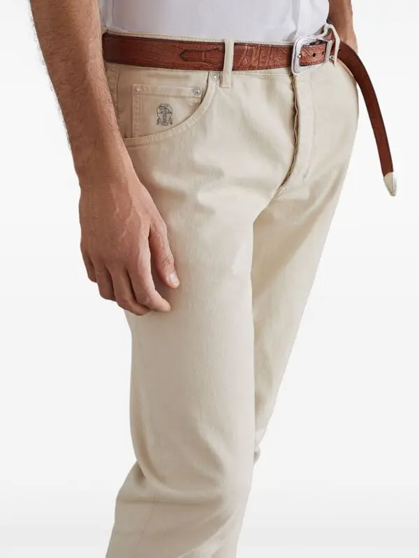 Brunello Cucinelli Logo-embroidered Jeans