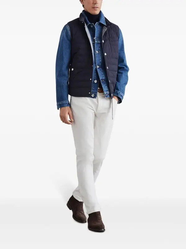 Brunello Cucinelli Logo-embroidered Jeans - White