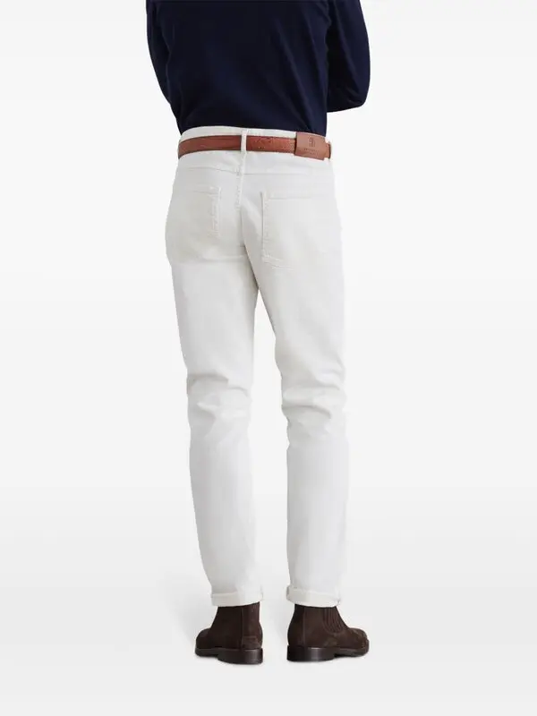 Brunello Cucinelli Logo-embroidered Jeans - White