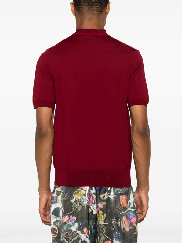 Play Comme Des Garcon V-neck Wool Cardigan - Red