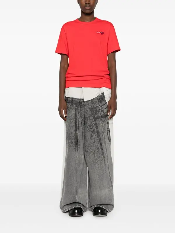 Play Comme Des Garcon Heart-patch T-shirt - Red