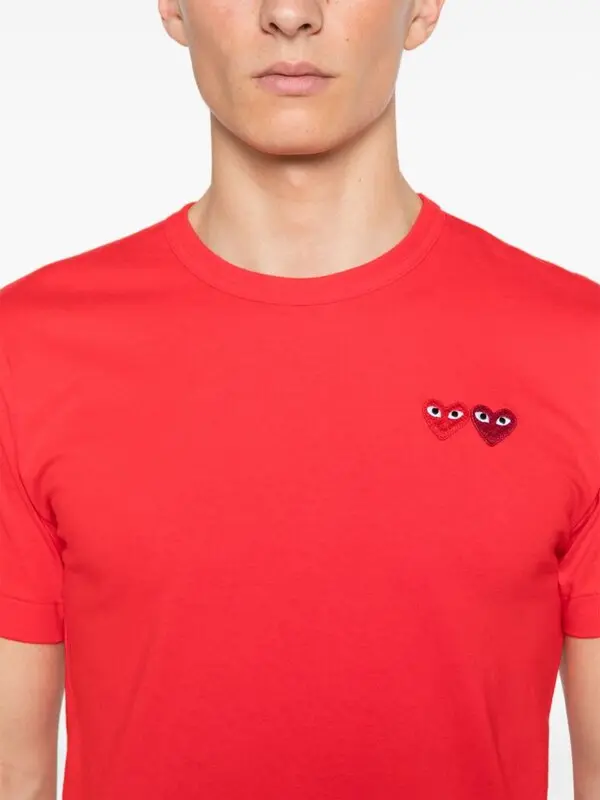 Play Comme Des Garcon Heart-patch T-shirt - Red
