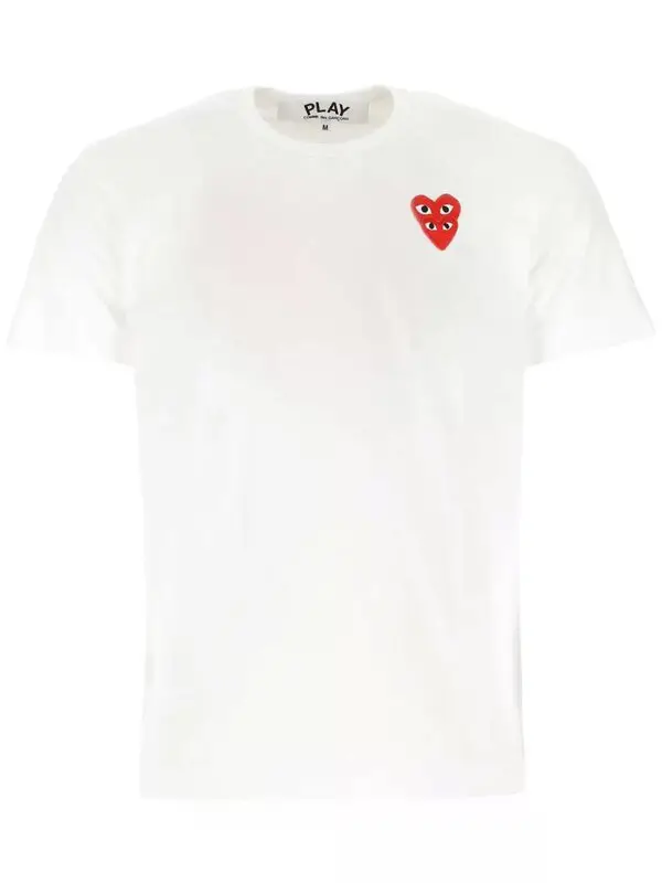 Play Comme Des Garcon Logo-appliqué T-shirt - White