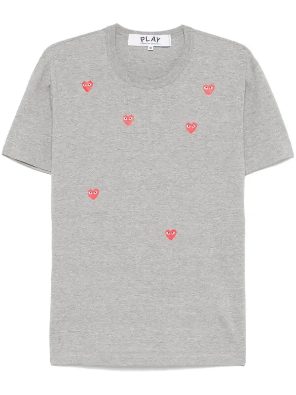 Play Comme Des Garcon Heart-print T-shirt - Grey