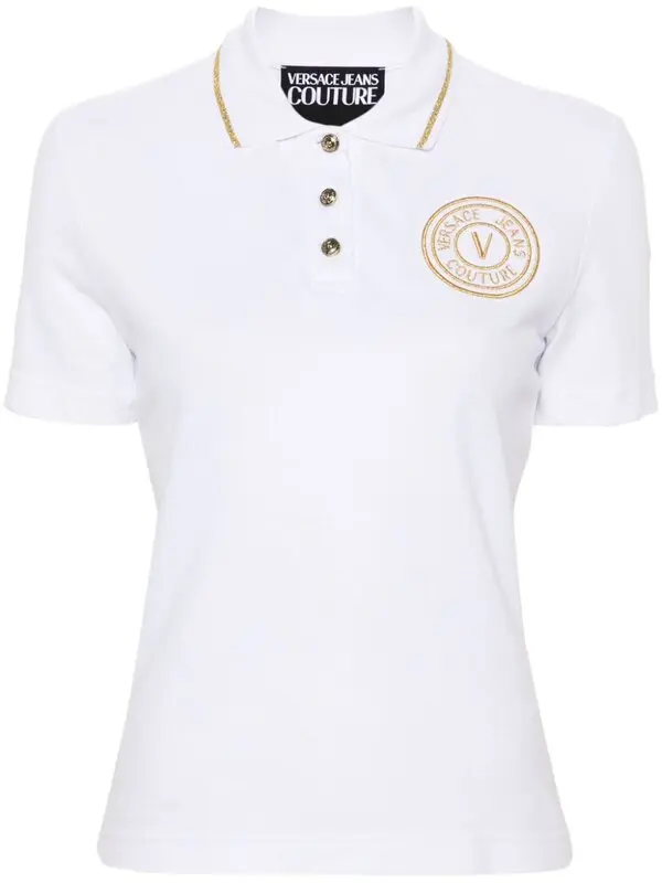 Versace Embroidered-logo Polo Top