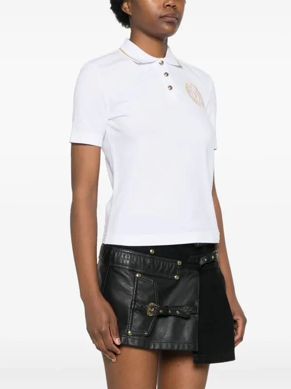 Versace Embroidered-logo Polo Top