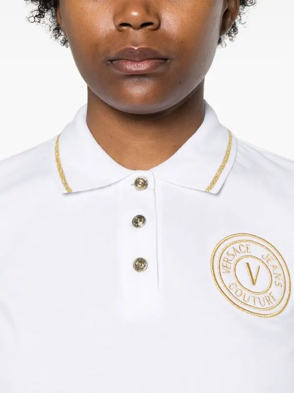 Versace Embroidered-logo Polo Top