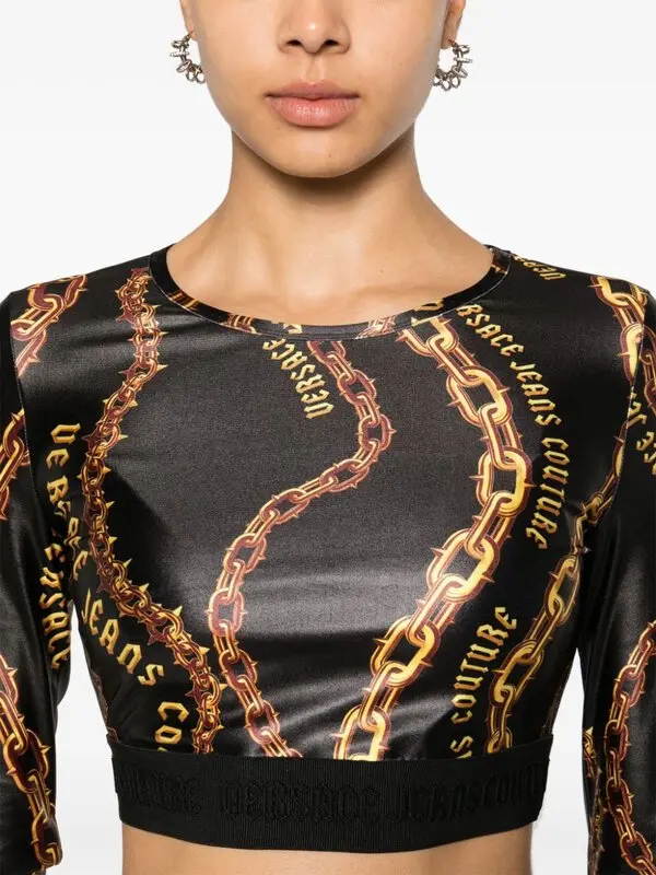 Versace Chain Couture Cropped Top