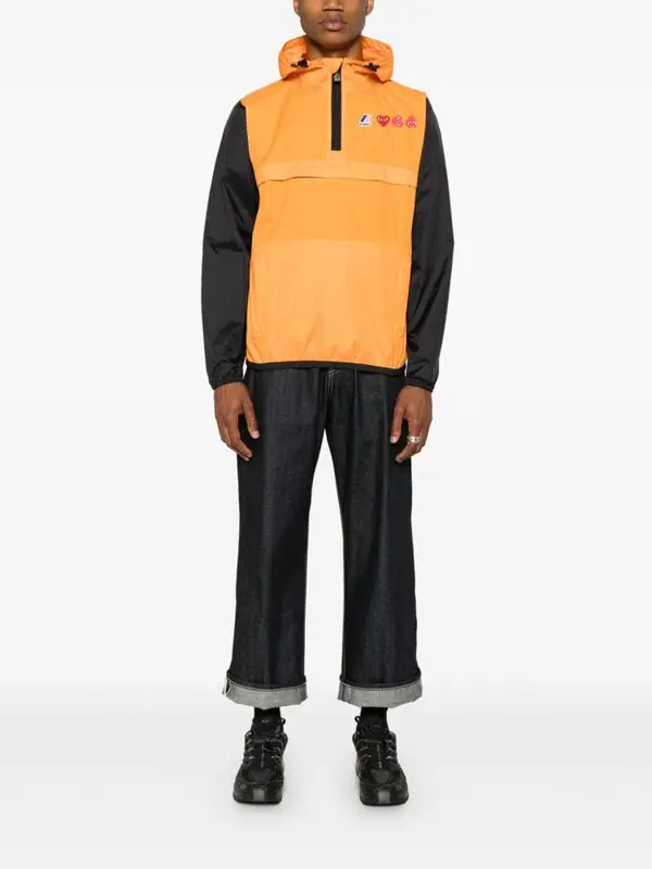 Play Comme Des Garcon X K-way Heart-patch Lightweight Jacket - Orange