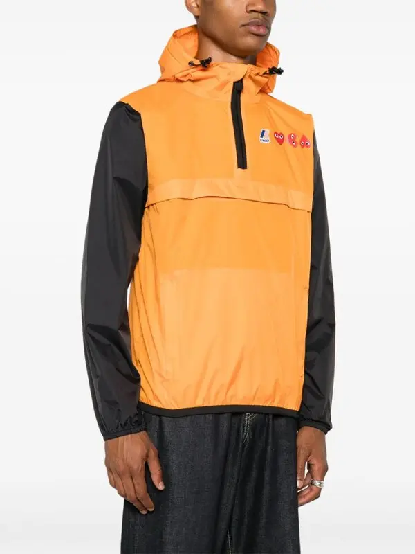 Play Comme Des Garcon X K-way Heart-patch Lightweight Jacket - Orange