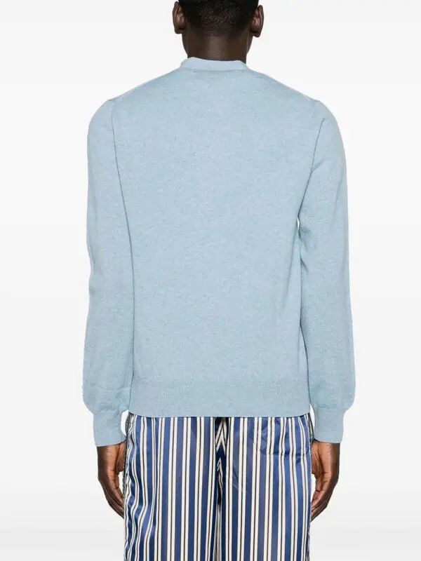 Play Comme Des Garcon Heart-patch Wool Cardigan - Blue