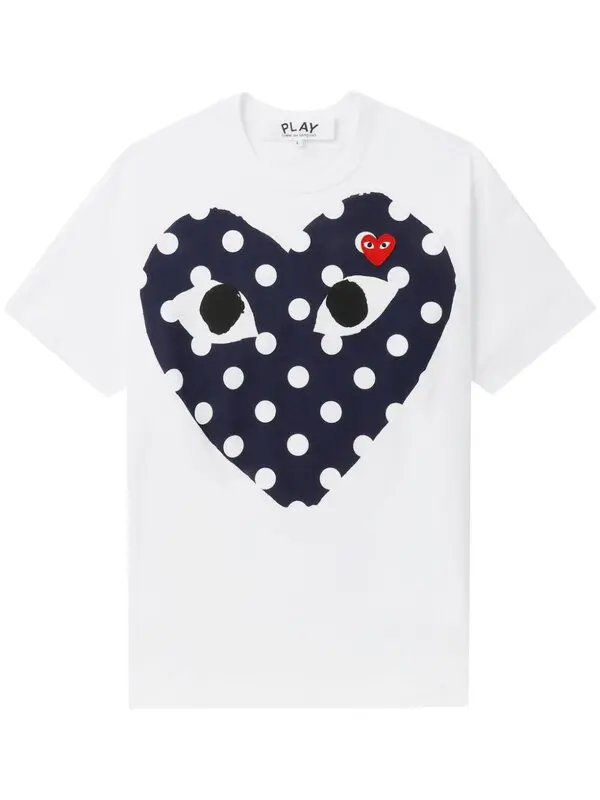 Play Comme Des Garcon Heart-print T-shirt - White