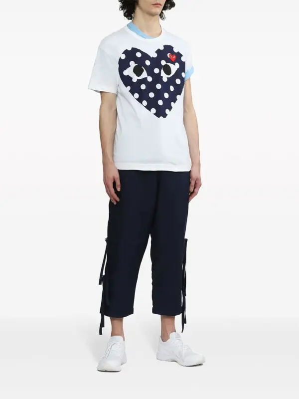 Play Comme Des Garcon Heart-print T-shirt - White