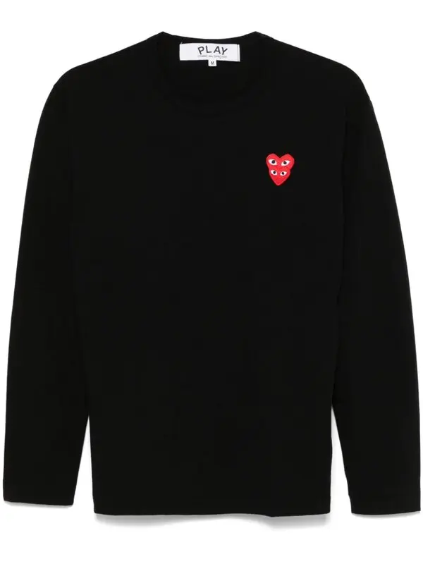 Play Comme Des Garcon Heart Patch T-shirt - Black