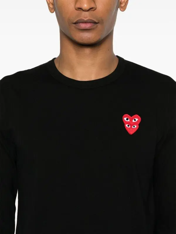 Play Comme Des Garcon Heart Patch T-shirt - Black