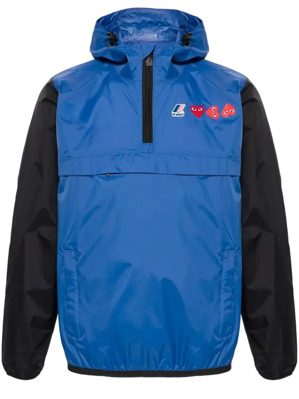 Play Comme Des Garcon X K-way Heart-patch Lightweight Jacket - Blue