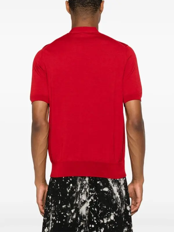 Play Comme Des Garcon V-neck Wool Cardigan - Red