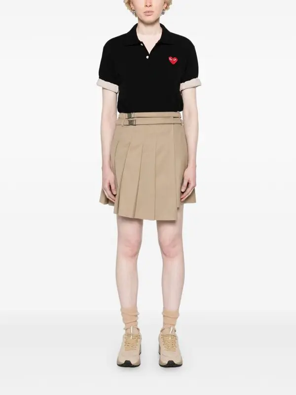 Comme Des Garçons Heart-patch Piqué Polo Shirt - Black