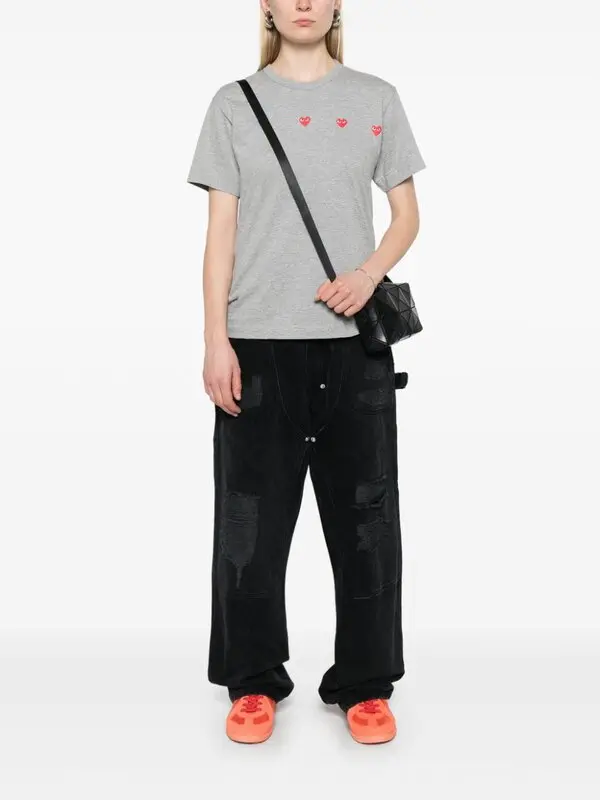Play Comme Des Garcon Heart-print T-shirt - Grey