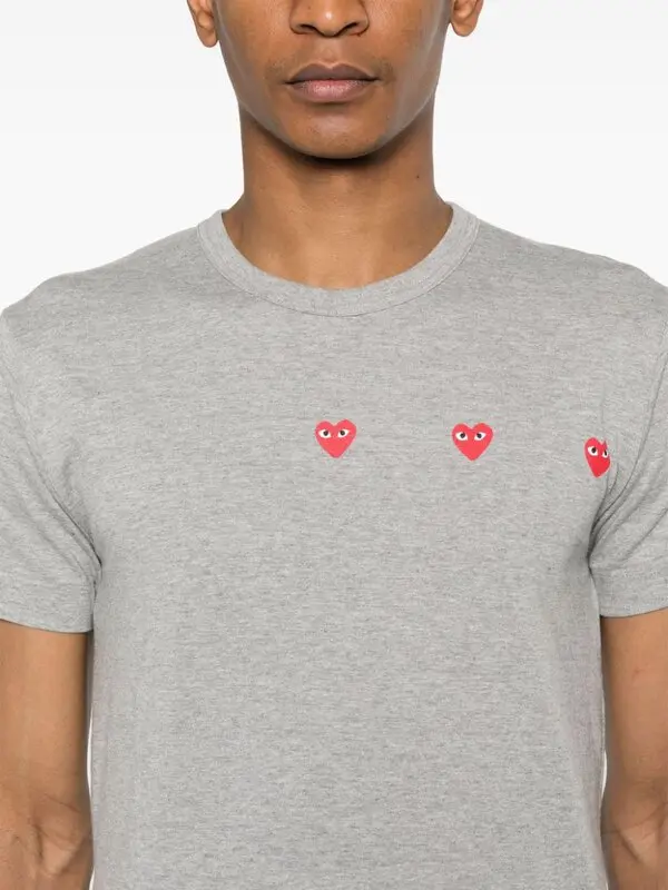 Play Comme Des Garcon Heart-print T-shirt - Grey
