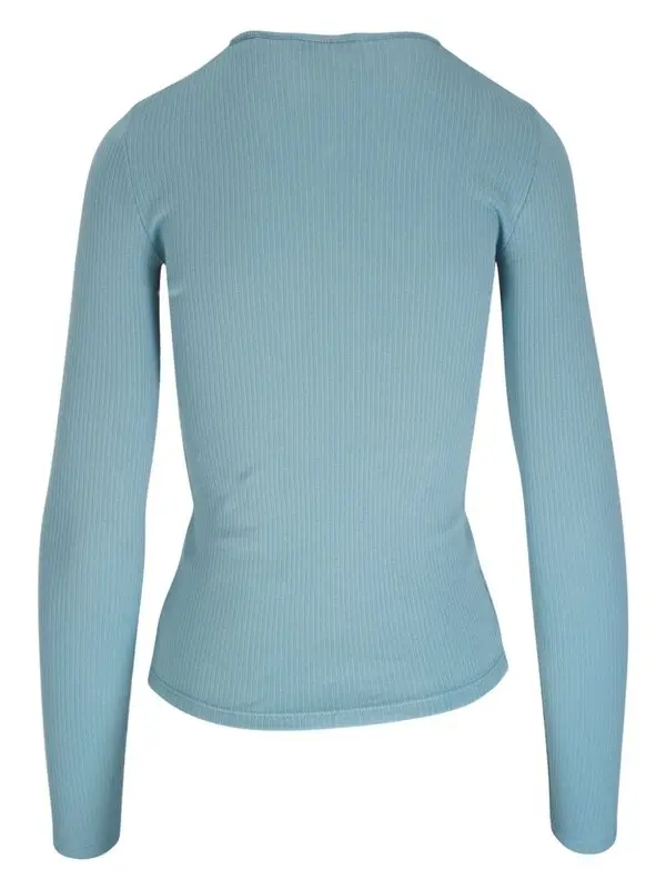Vince Ribbed-knit Cotton T-shirt - Blue