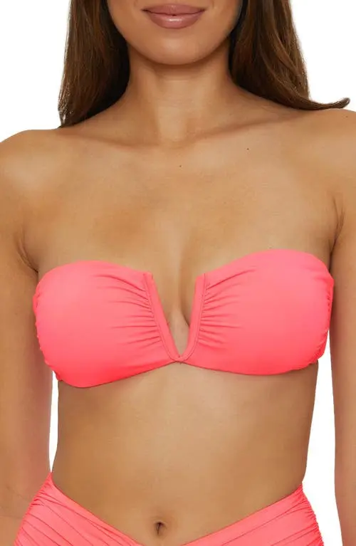 BECCA By Rebecca Virtue Color Code Bandeau Bikini Top - Coral Reef