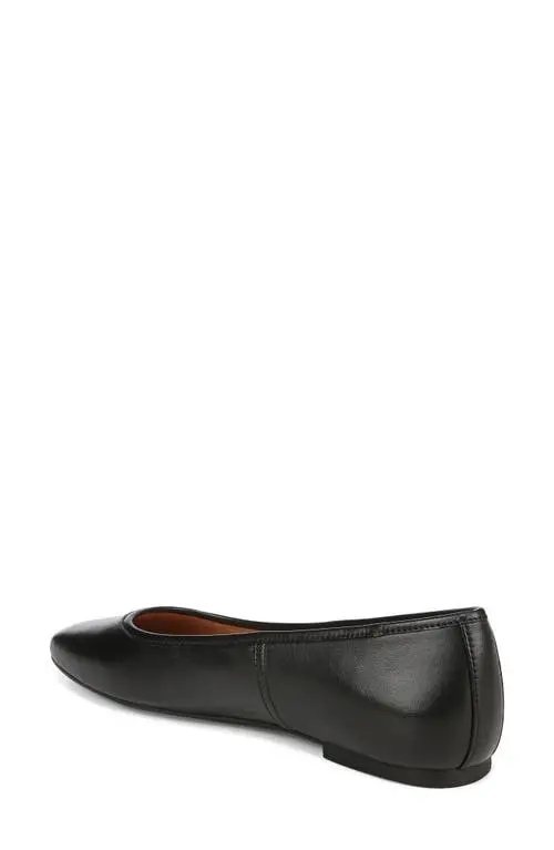 Vionic Orinda Square Toe Flat - Black Leather