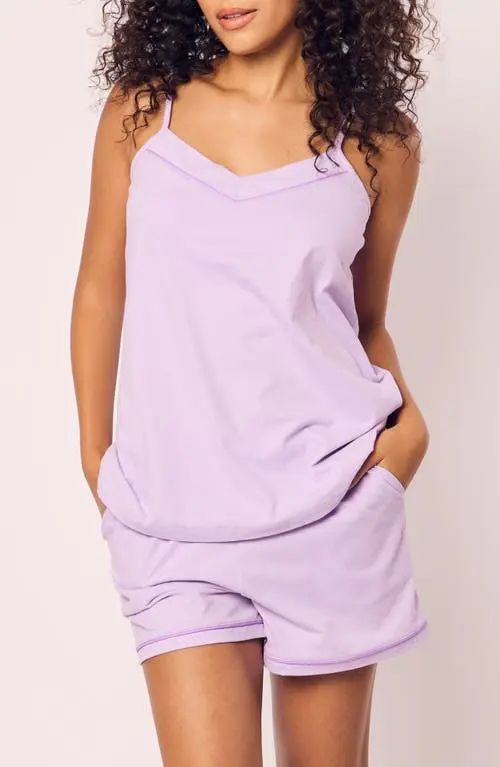 PETITE PLUME Sylvie Luxe Pima Cotton Short Pajamas - Purple