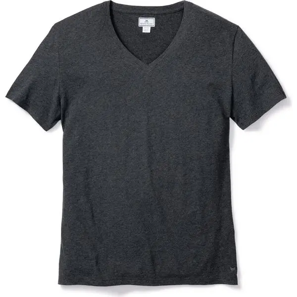 PETITE PLUME Pima Cotton V-neck Top - Grey
