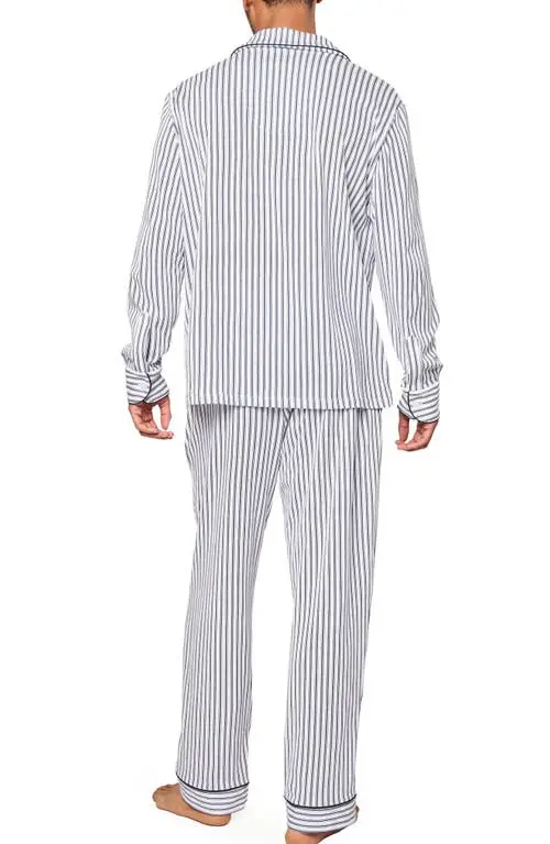 PETITE PLUME French Ticking Classic Pima Cotton Pajamas - Navy