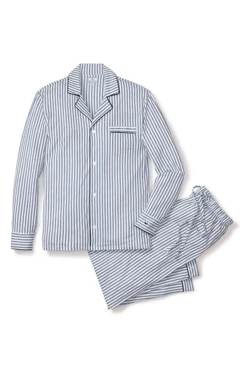 PETITE PLUME French Ticking Classic Pima Cotton Pajamas - Navy