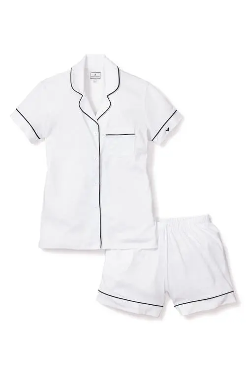 PETITE PLUME Ticking Stripe Cotton Short Pajamas - Timeless Toile