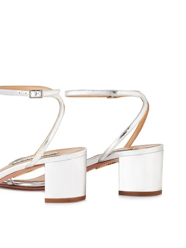 AQUAZZURA Olie 50mm Metallic Leather Sandals
