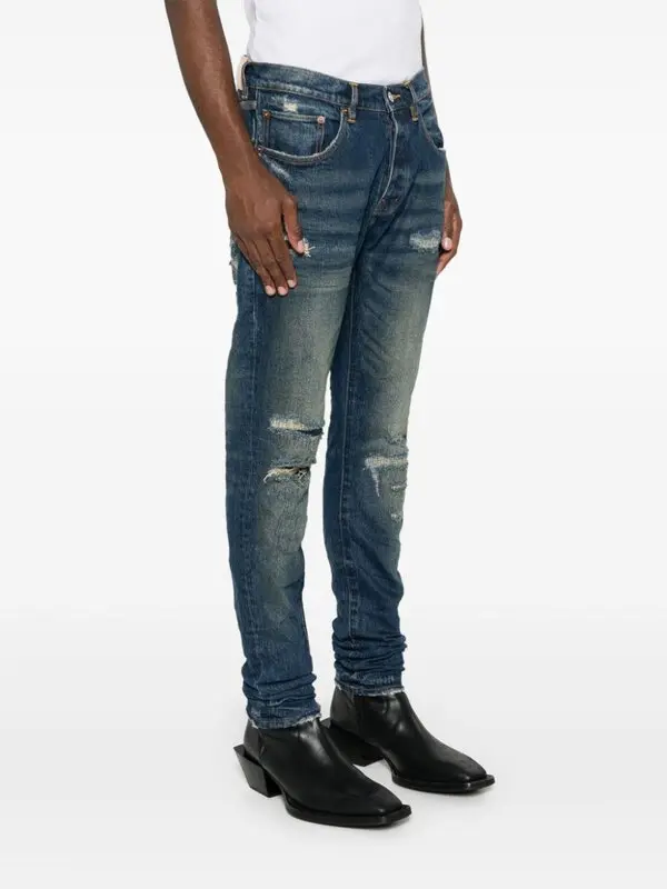 PURPLE BRAND Distressed Skinny Jeans - Blue