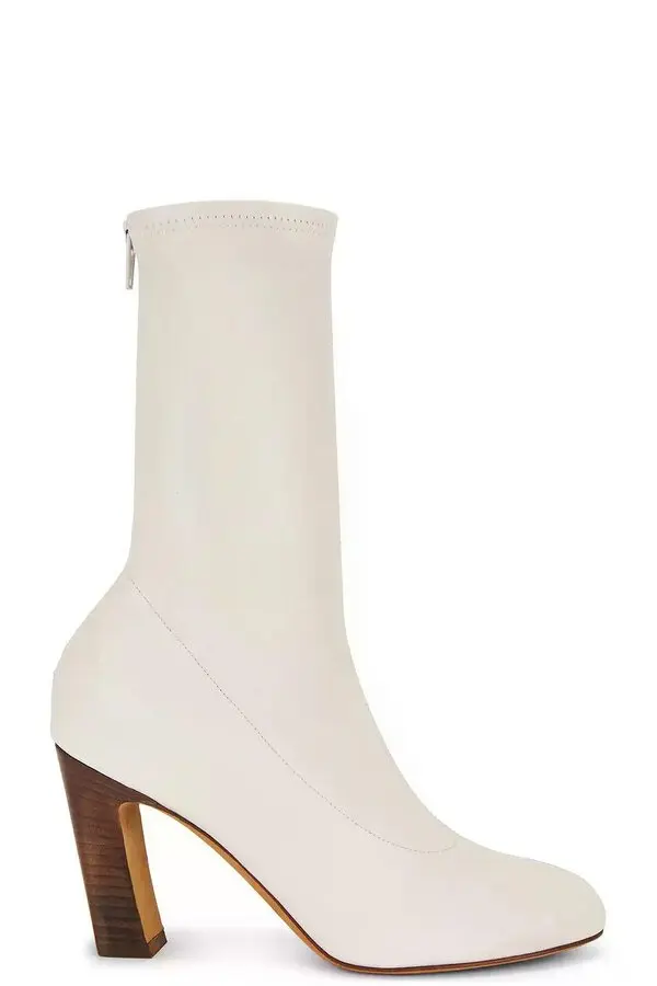 Khaite Apollo 85 Mid Heel Boot - Cream
