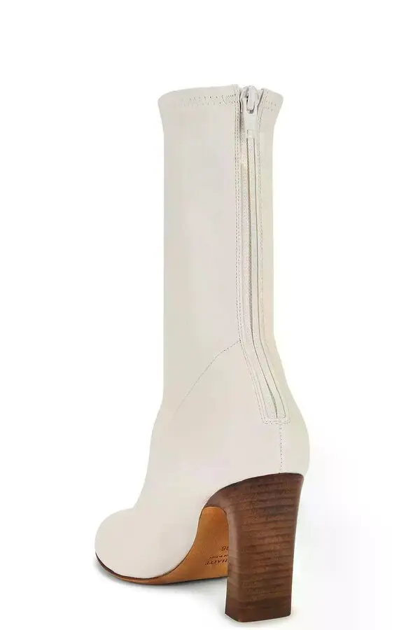 Khaite Apollo 85 Mid Heel Boot - Cream