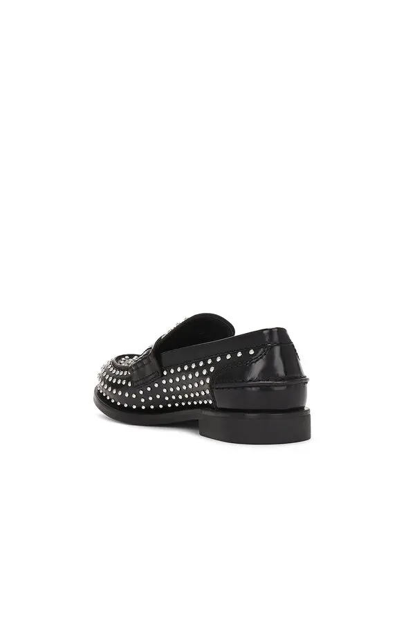 Miu Miu Studded Penny Loafer - Nero
