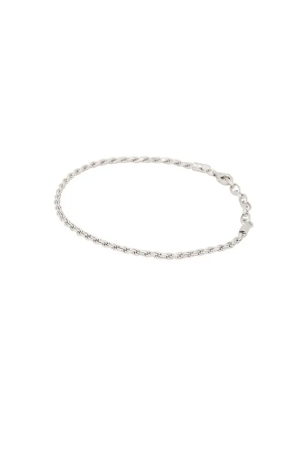 SERGE DENIMES Rope Bracelet In Metallic - Silver