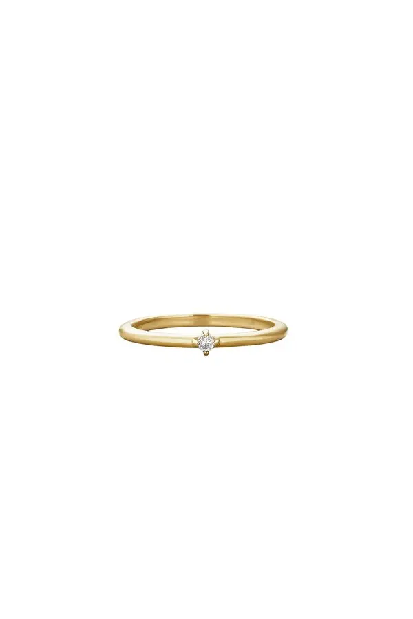 STONE AND STRAND Tiny Diamond Ring - 14k Yellow Gold & White Diamond