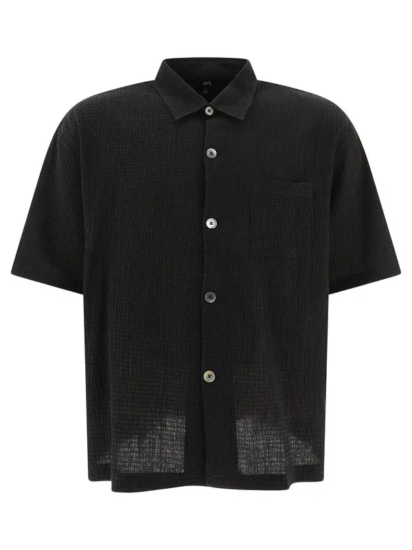 StüSsy Flat Bottom Crinkled' Shirt In Black - 23% Off | Editorialist