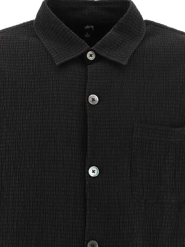 StüSsy Flat Bottom Crinkled' Shirt In Black - 23% Off | Editorialist