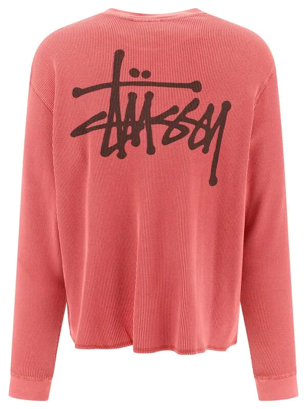 StüSsy Basic Stock Thermal' T Shirt - Red | Editorialist
